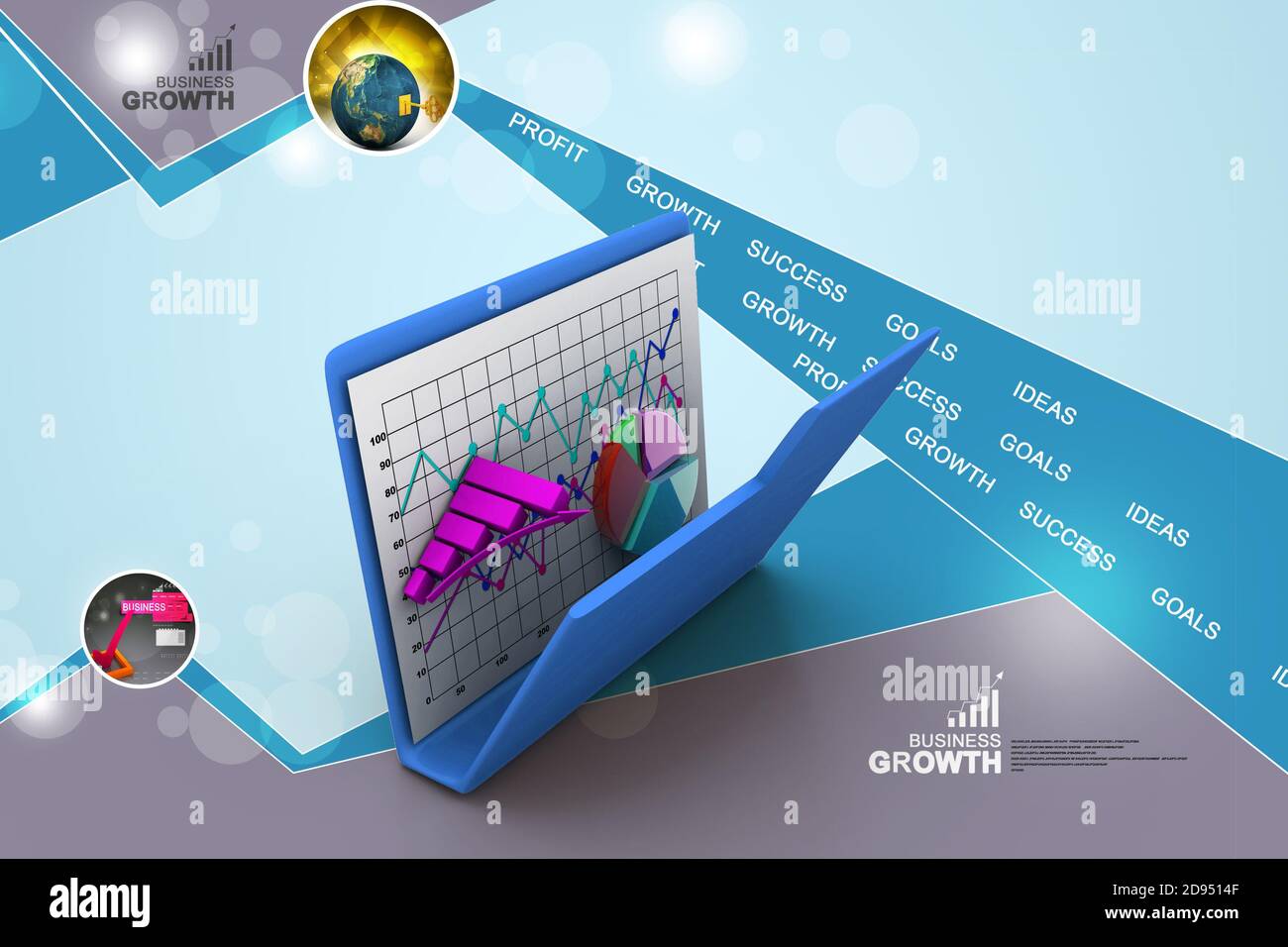 folder with diagram, chart, graph Stock Photo - Alamy