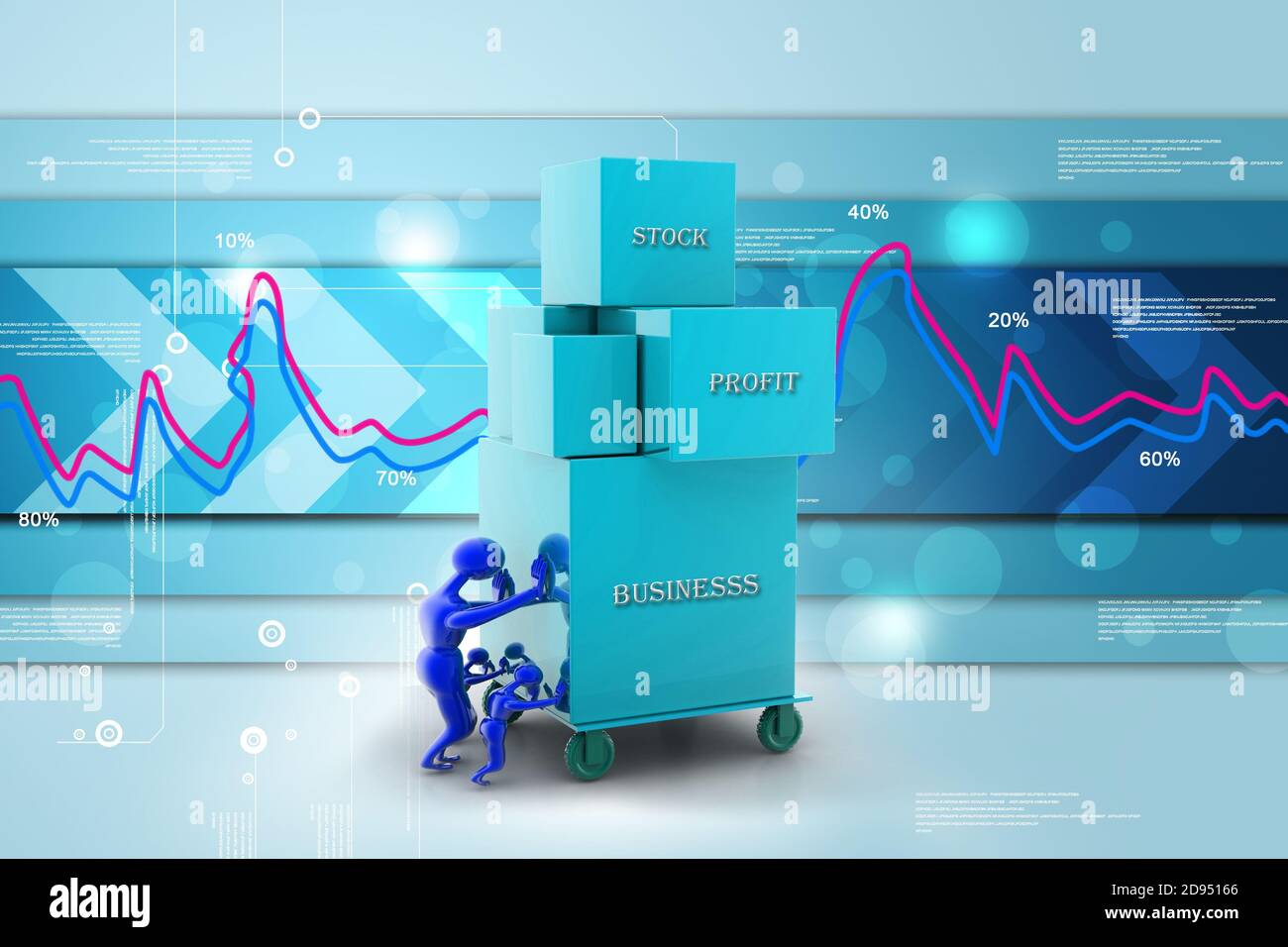 Person pushing a box - isolated over a white background. Teamwork ...