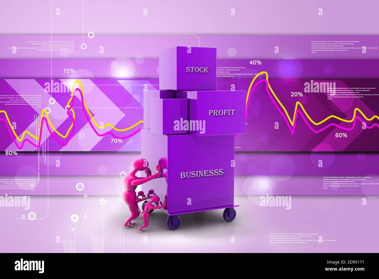 Person pushing a box - isolated over a white background. Teamwork ...