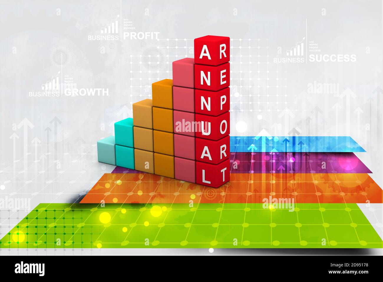 Colourful Annual report graph Stock Photo - Alamy
