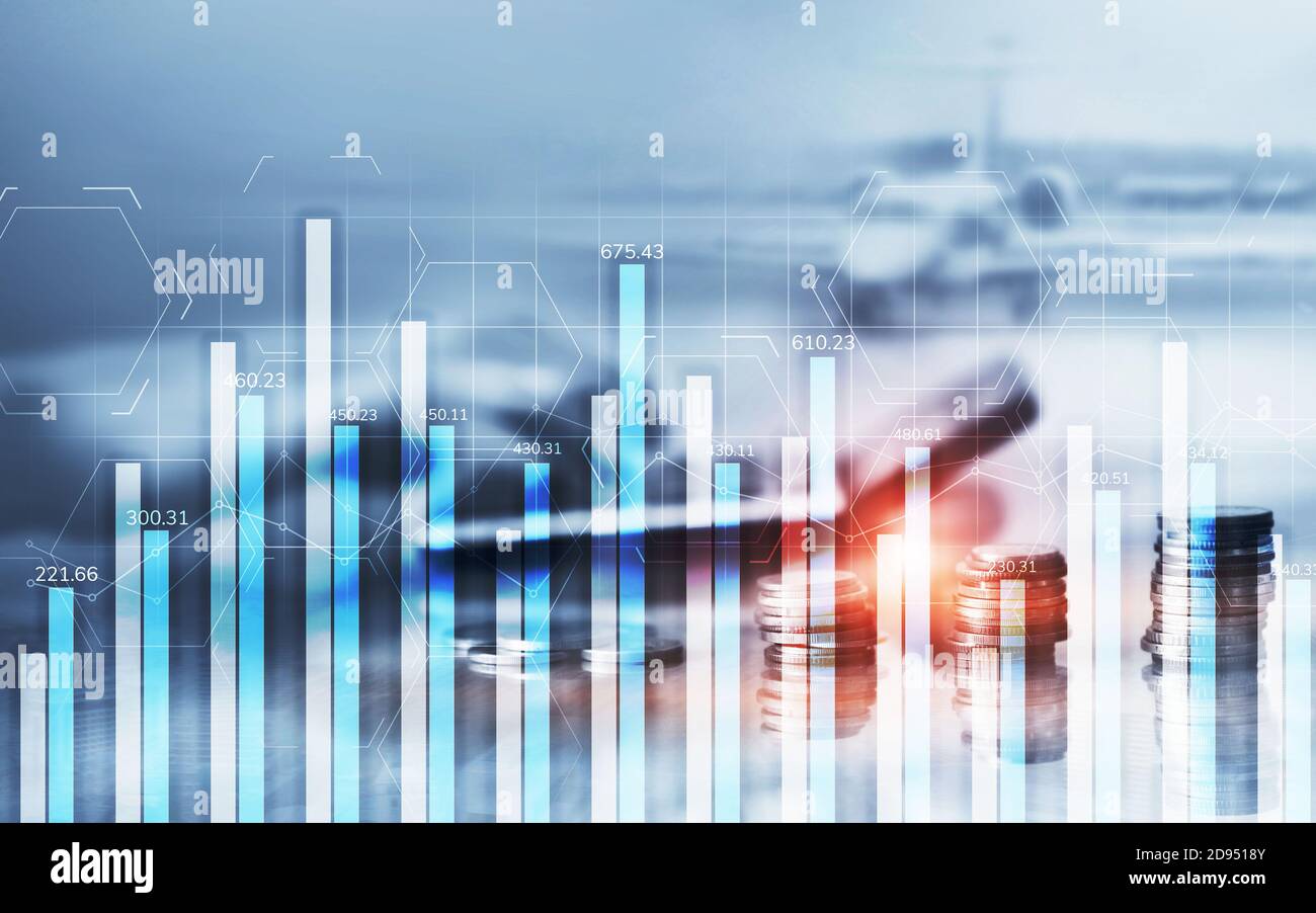 Blue abstract stock market chart. Mixed Media Background Stock Photo ...