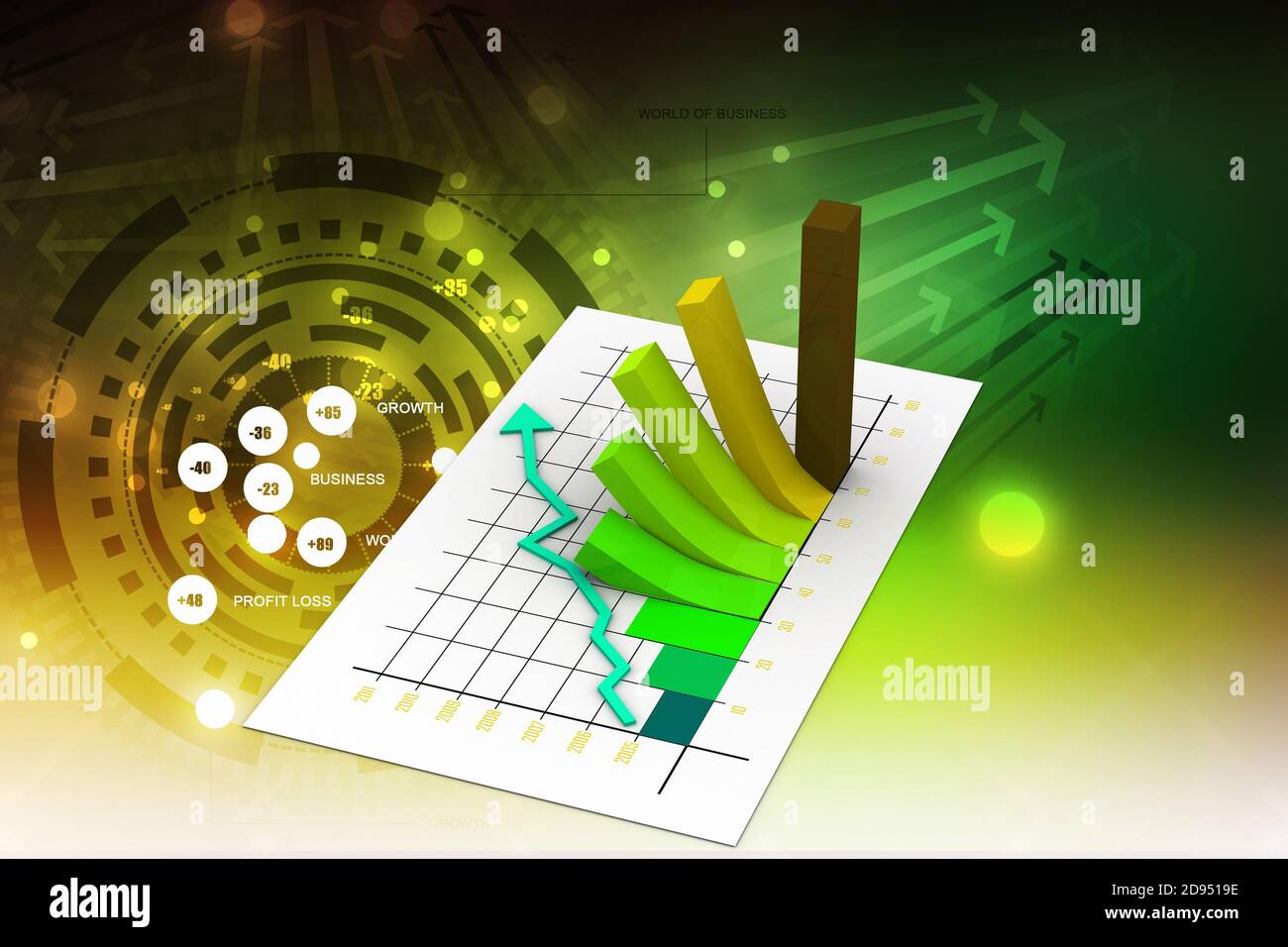 business graph with chart Stock Photo - Alamy