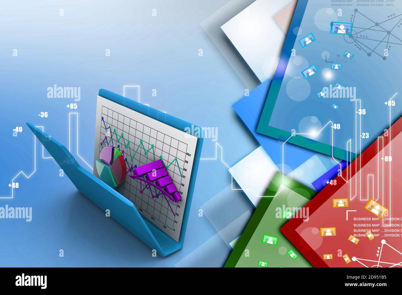 folder with diagram, chart, graph Stock Photo - Alamy