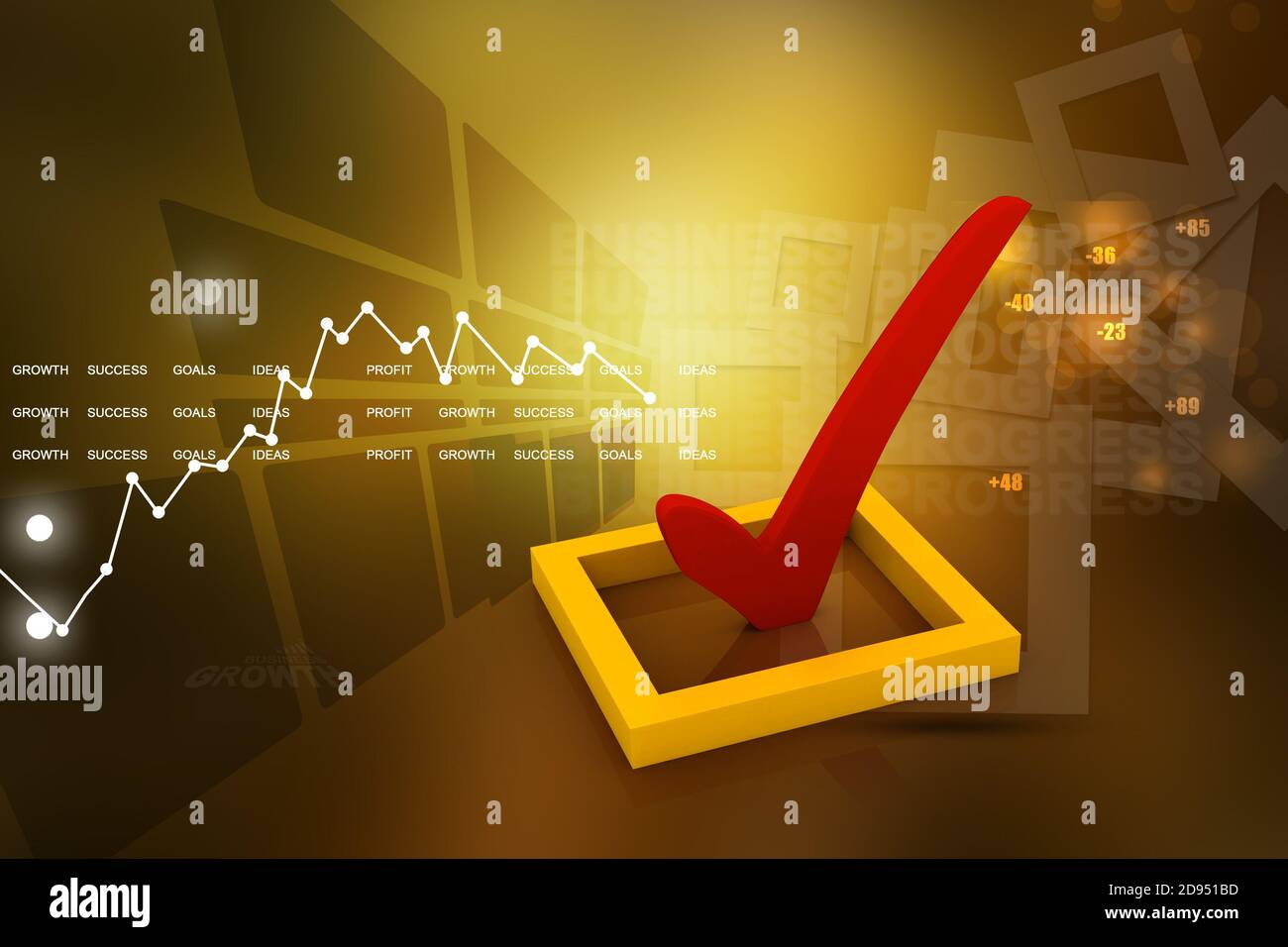 3d multi use check box with check Stock Photo - Alamy