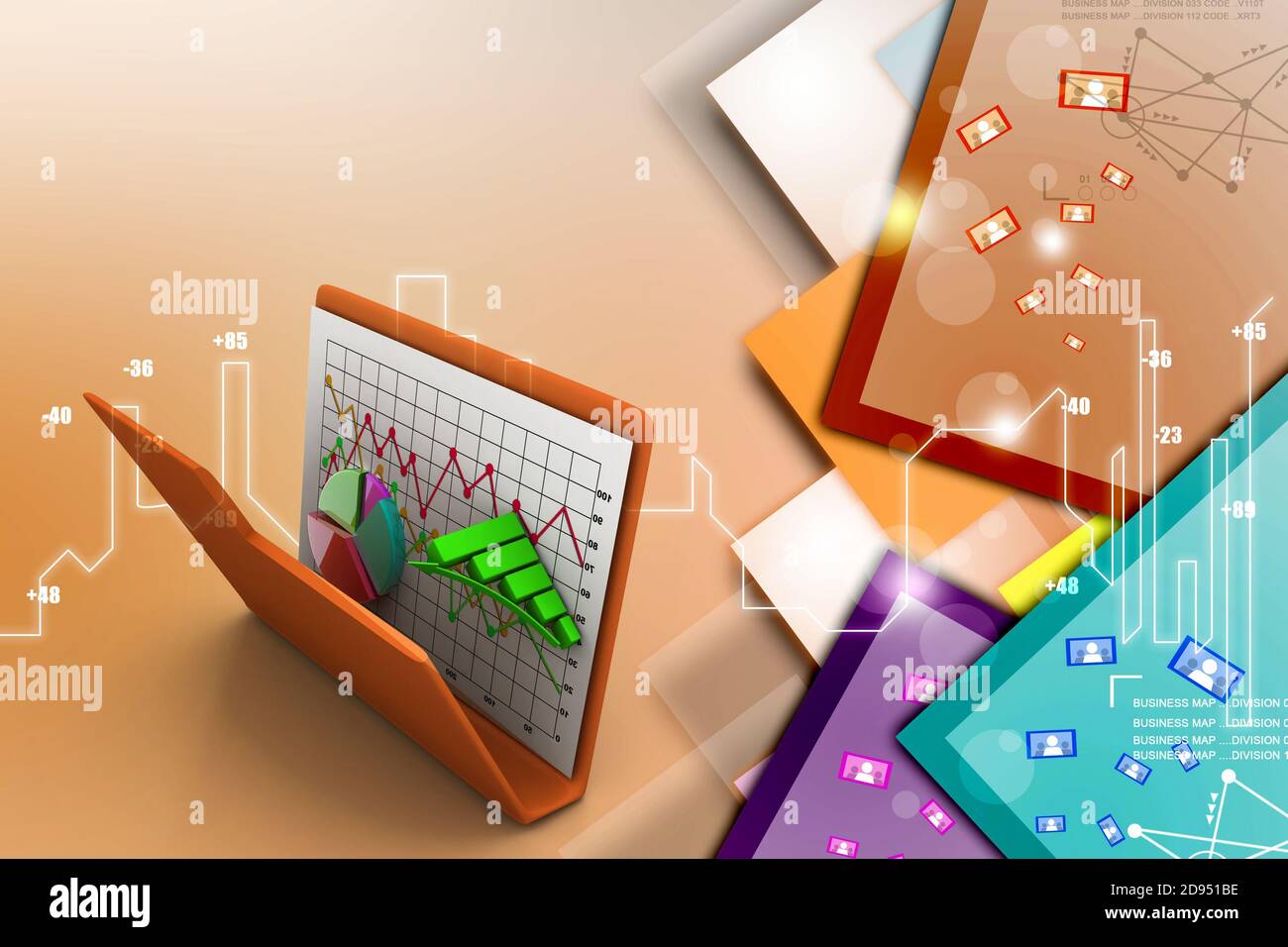 folder with diagram, chart, graph Stock Photo - Alamy