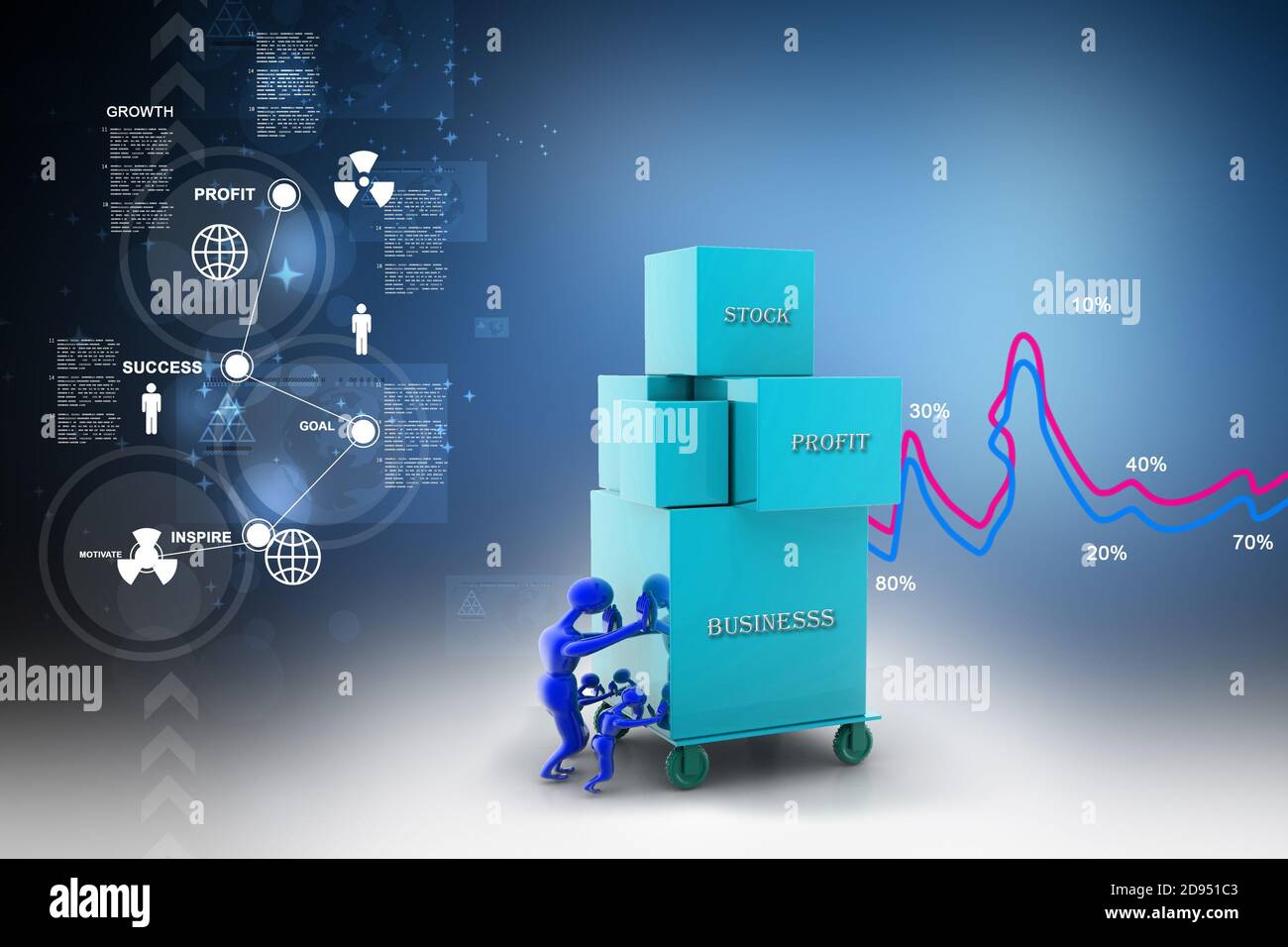 Person pushing a box - isolated over a white background. Teamwork ...