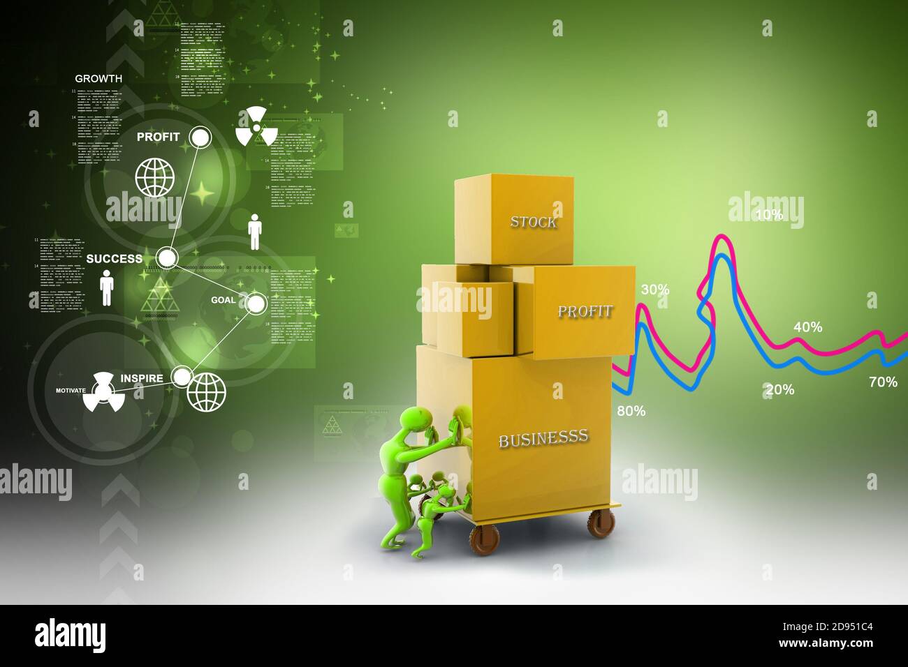 Person pushing a box - isolated over a white background. Teamwork ...