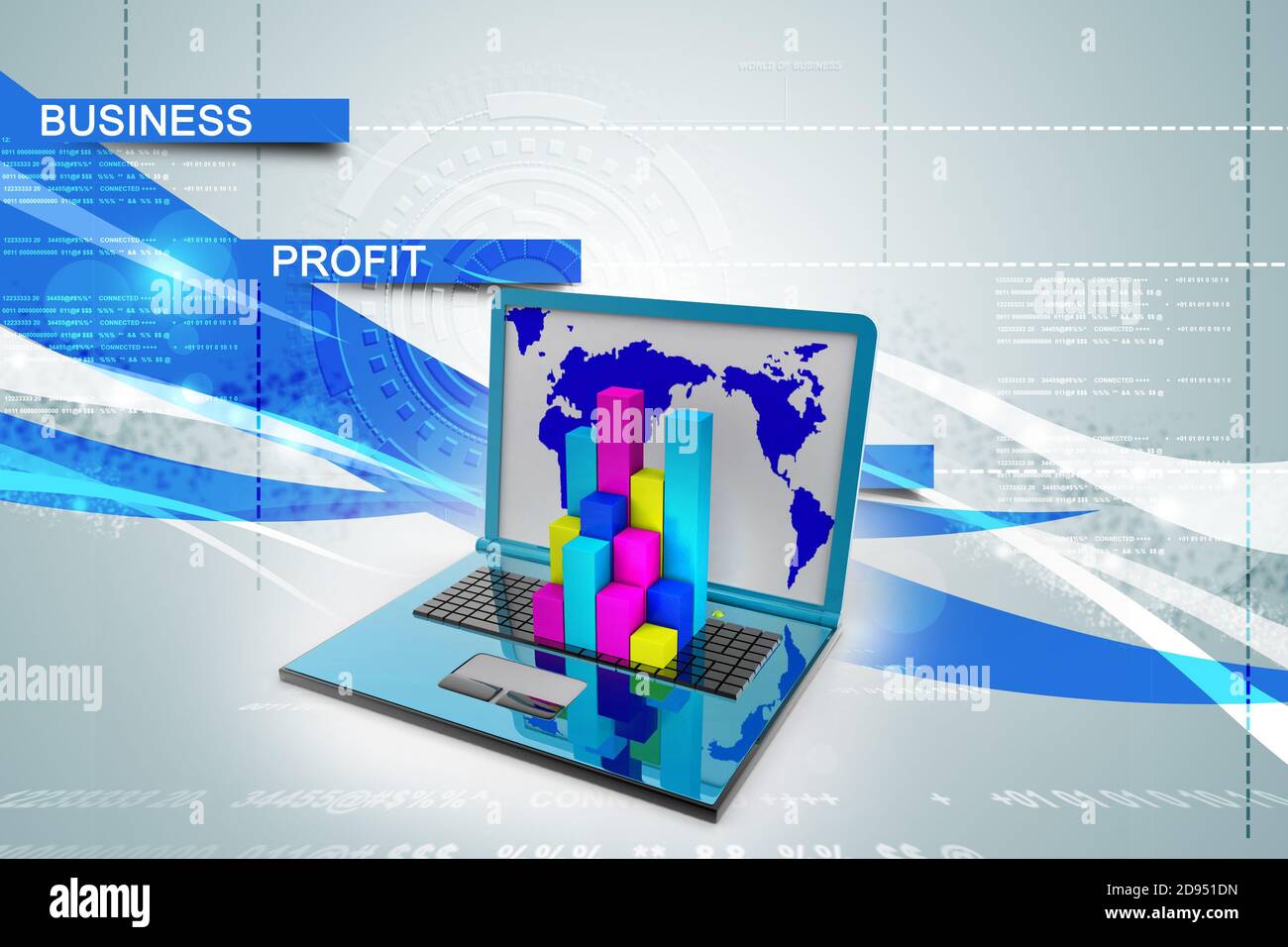 Graph in computer Stock Photo - Alamy