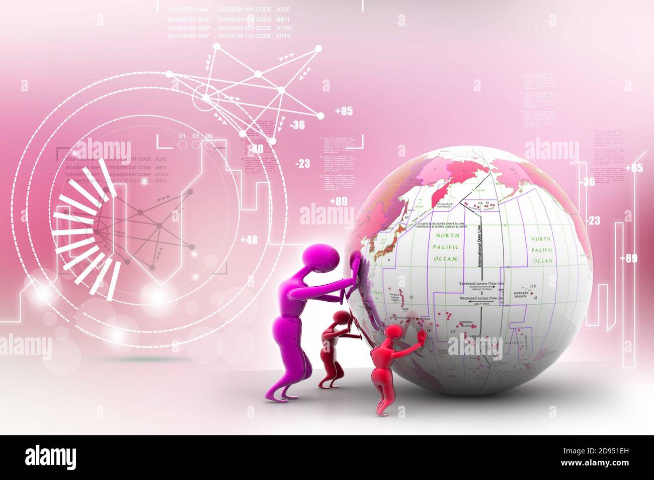 The strong persons push earth. Teamwork Business concept Stock Photo ...