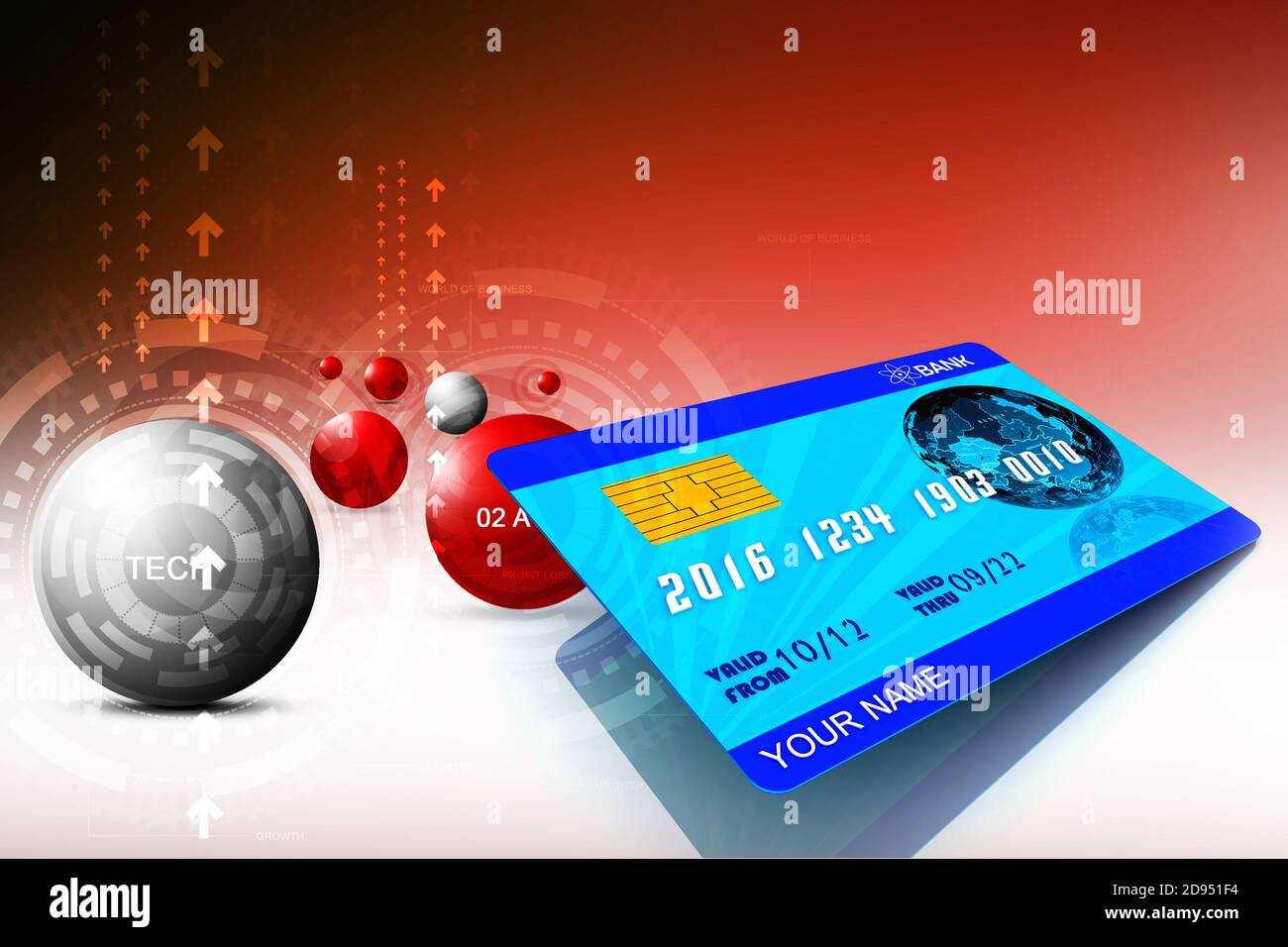 Digital illustration of ATM CARD in color background Stock Photo - Alamy