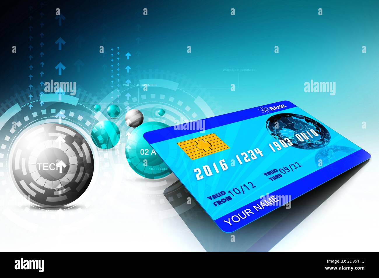 Digital illustration of ATM CARD in color background Stock Photo - Alamy