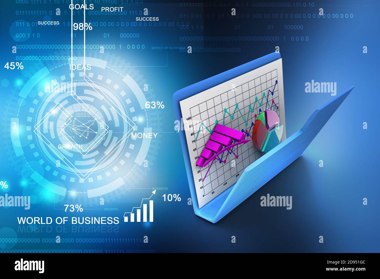 folder with diagram, chart, graph Stock Photo - Alamy