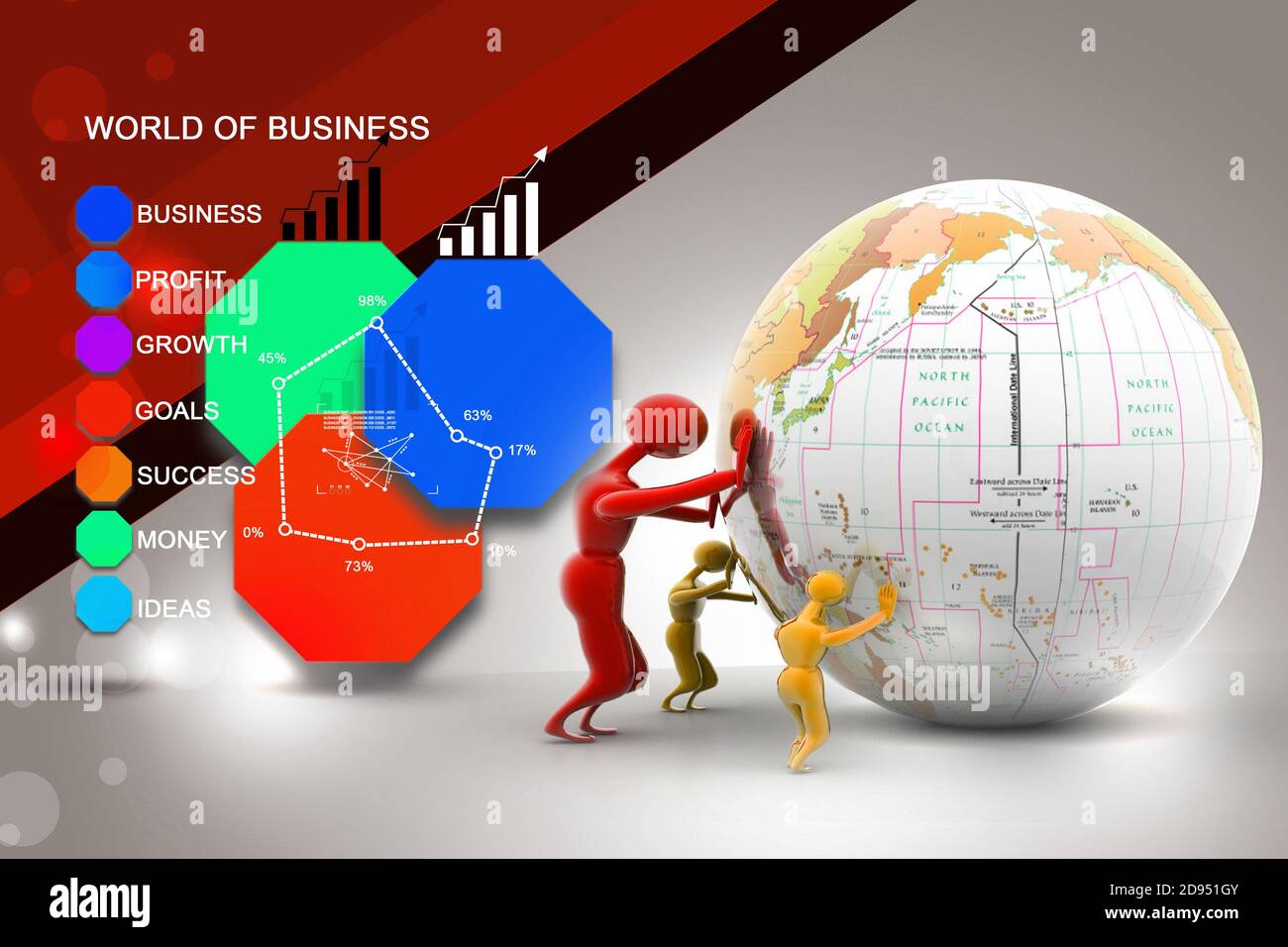 The strong persons push earth. Teamwork Business concept Stock Photo ...