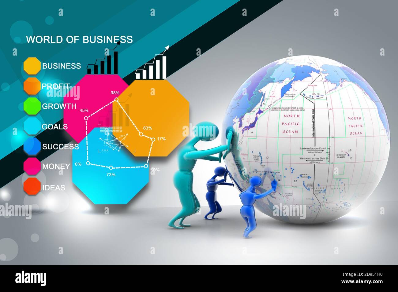 The strong persons push earth. Teamwork Business concept Stock Photo - Alamy