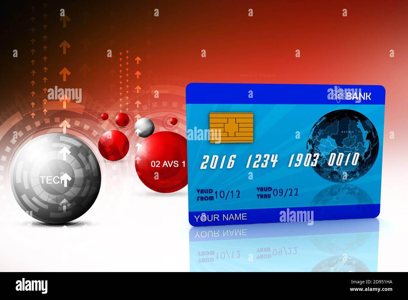 Digital illustration of ATM CARD in color background Stock Photo - Alamy