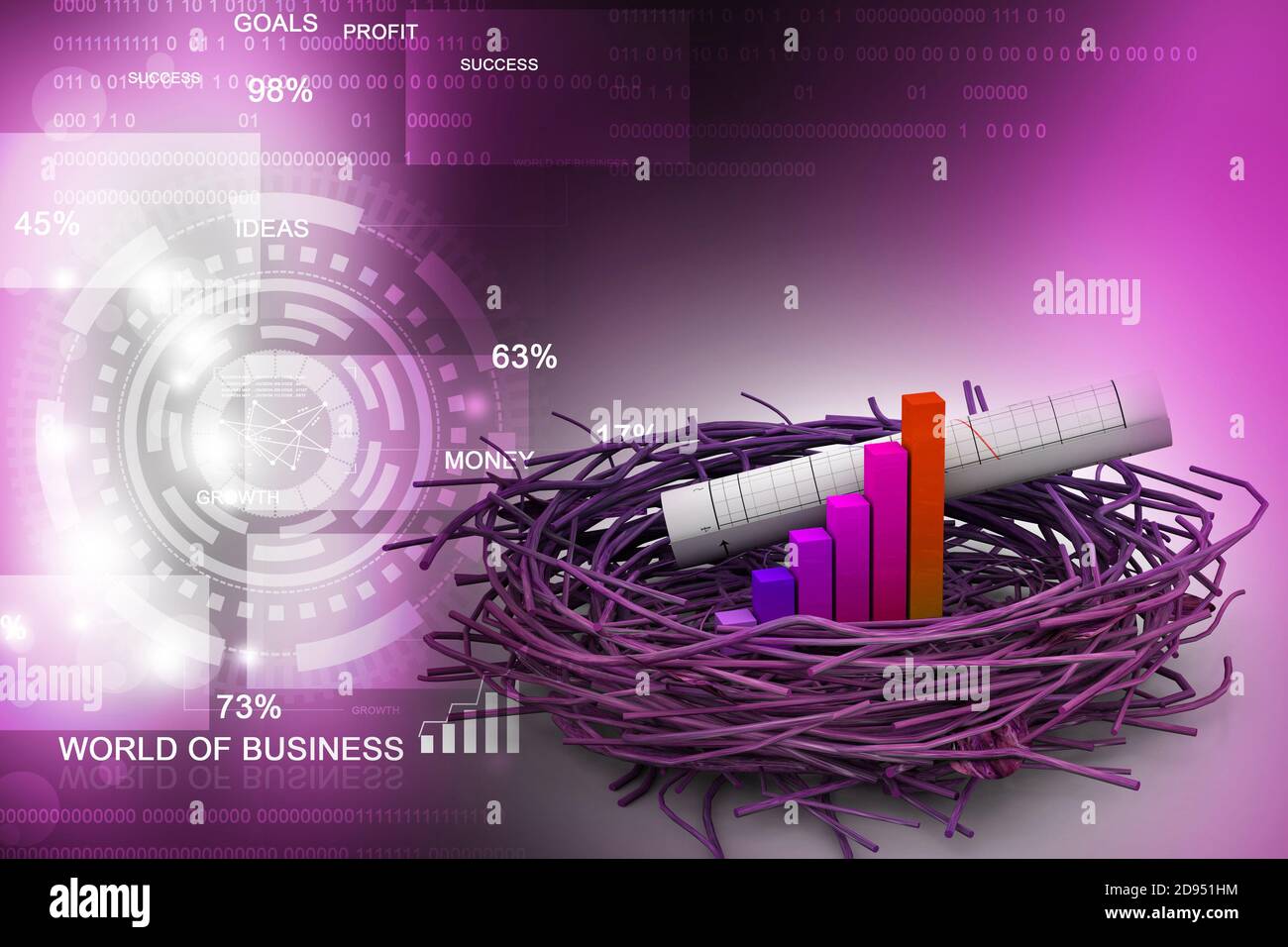Business chart an graph on nest Stock Photo - Alamy
