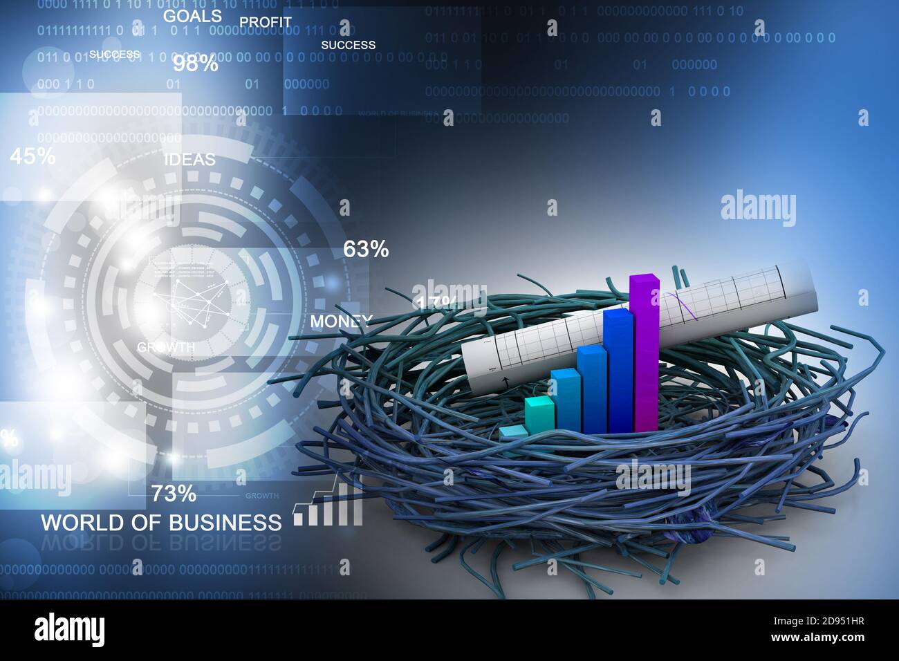 Business chart an graph on nest Stock Photo - Alamy