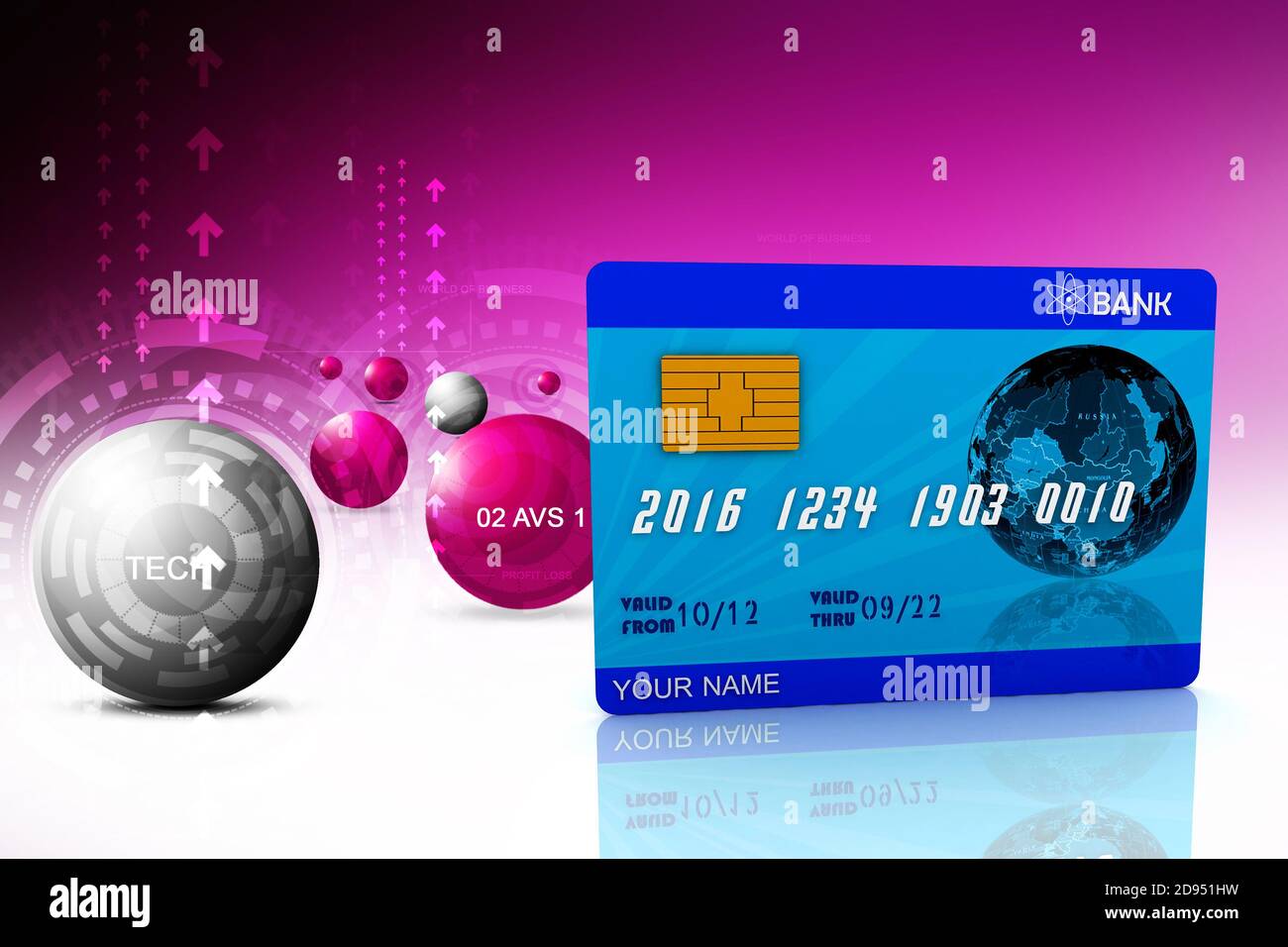Digital illustration of ATM CARD in color background Stock Photo - Alamy
