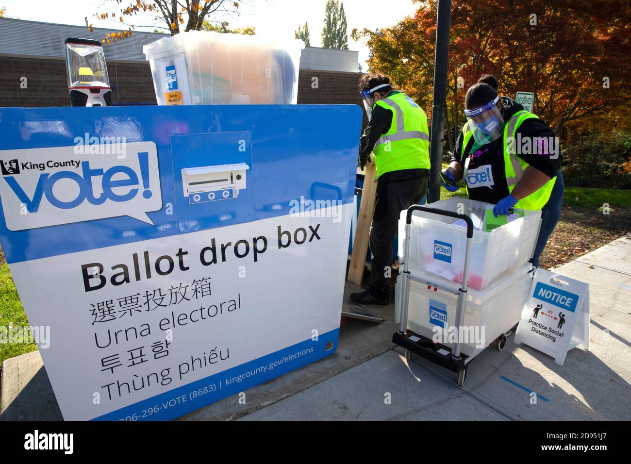 Seattle, Washington, USA. 2nd Nov, 2020. Ebony Tucker (right and Susan ...