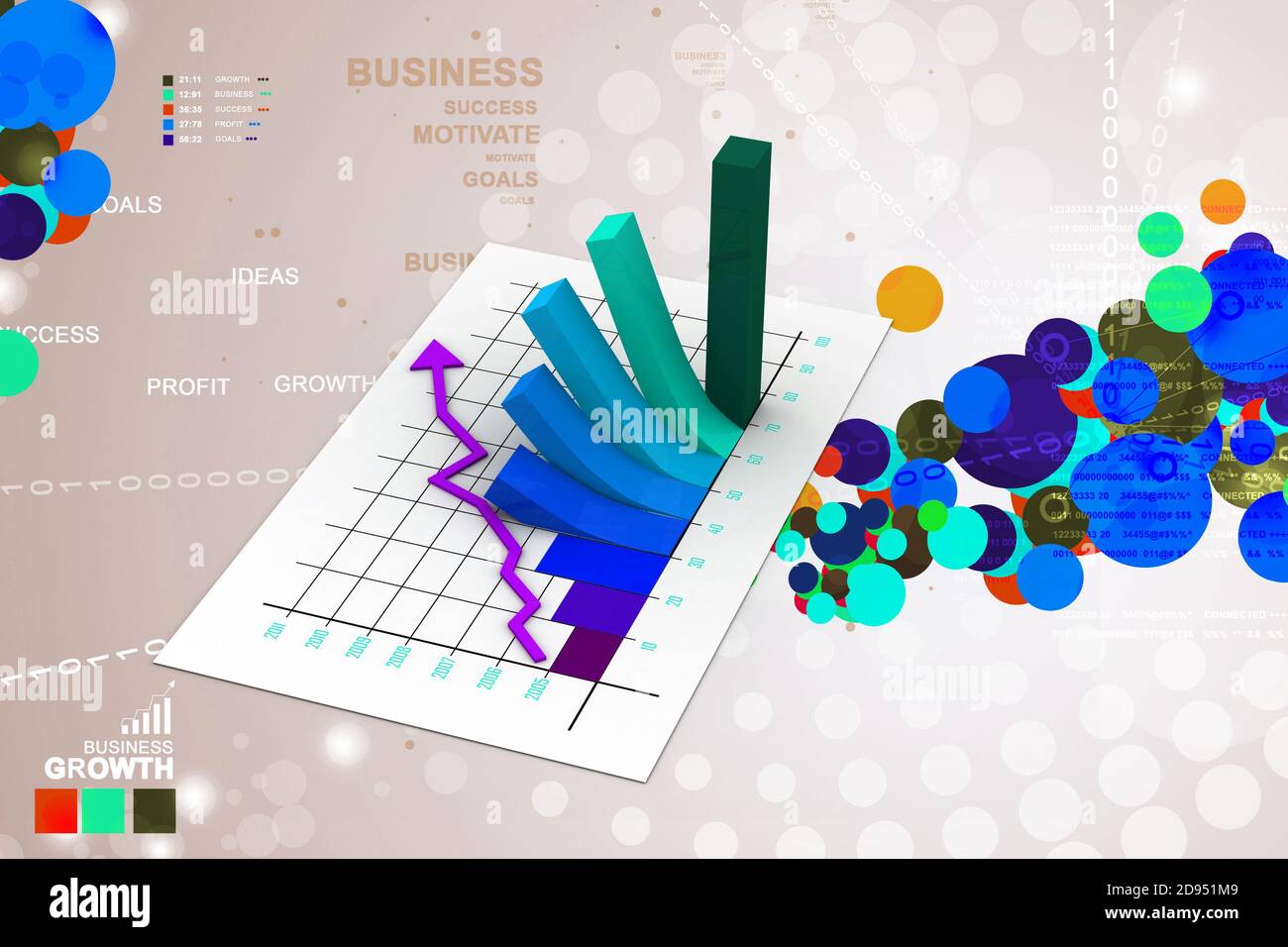 business graph with chart Stock Photo - Alamy