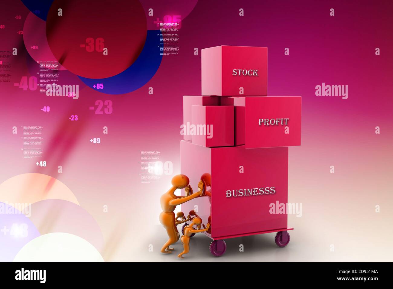 Person pushing a box - isolated over a white background. Teamwork ...