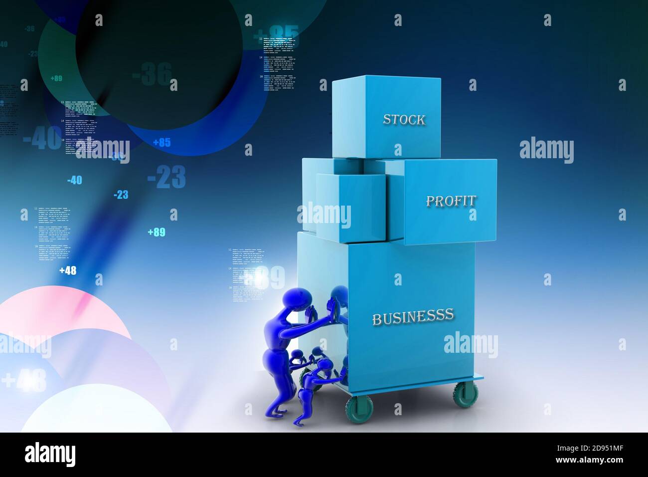 Person pushing a box - isolated over a white background. Teamwork ...