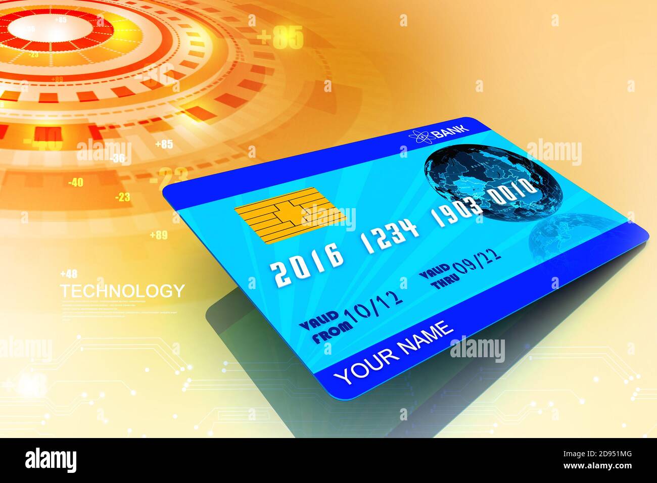 Digital illustration of ATM CARD in color background Stock Photo - Alamy