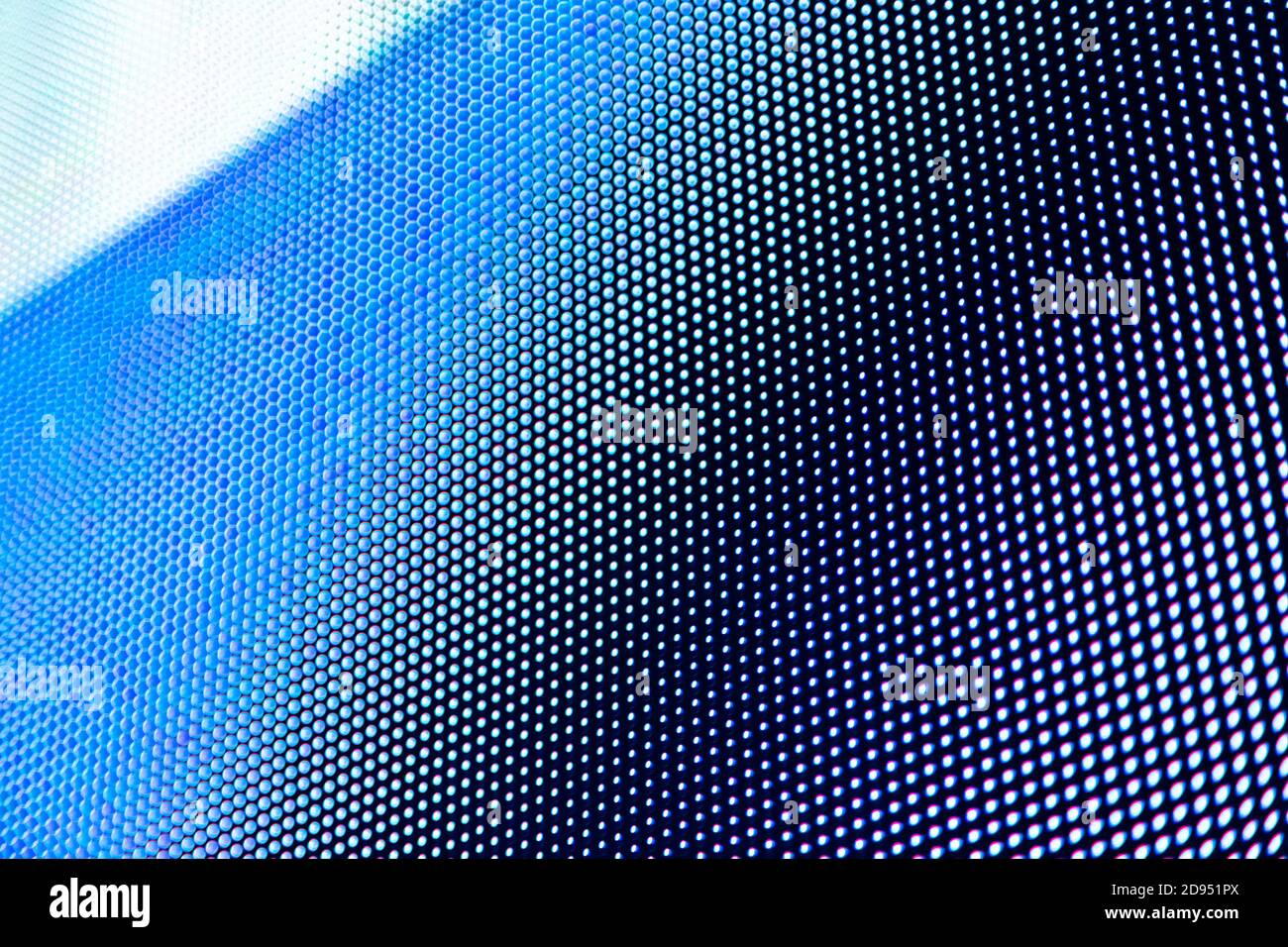 Blue screen with large pixels. Pixels in macro scale of liquid crystal ...