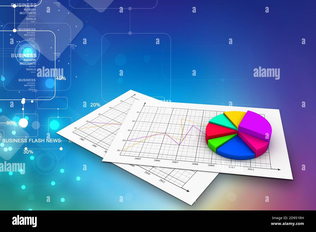 Three coloured pie chart hi-res stock photography and images - Alamy