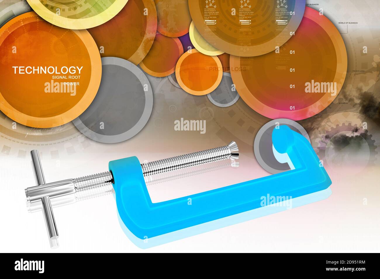 Digital illustration of clamp in color background Stock Photo - Alamy