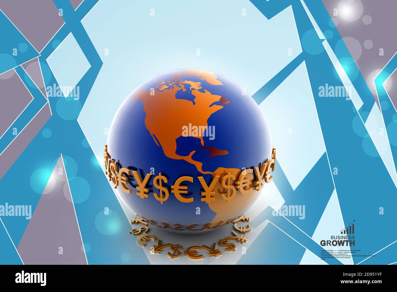 3d illustration of World and currency Stock Photo - Alamy