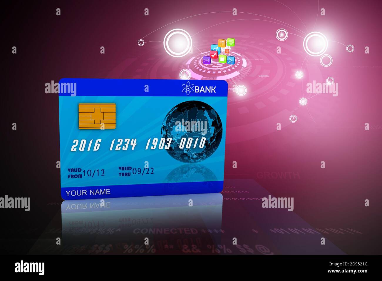 Digital illustration of ATM CARD in color background Stock Photo - Alamy