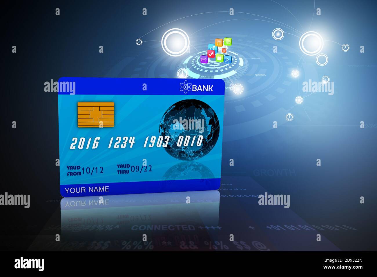 Digital illustration of ATM CARD in color background Stock Photo - Alamy