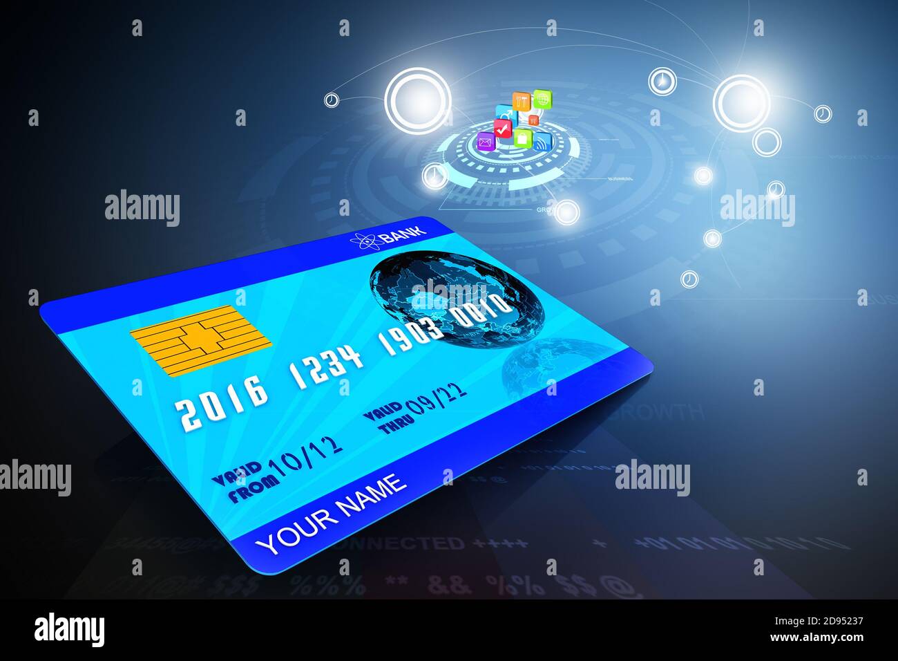 Digital illustration of ATM CARD in color background Stock Photo - Alamy