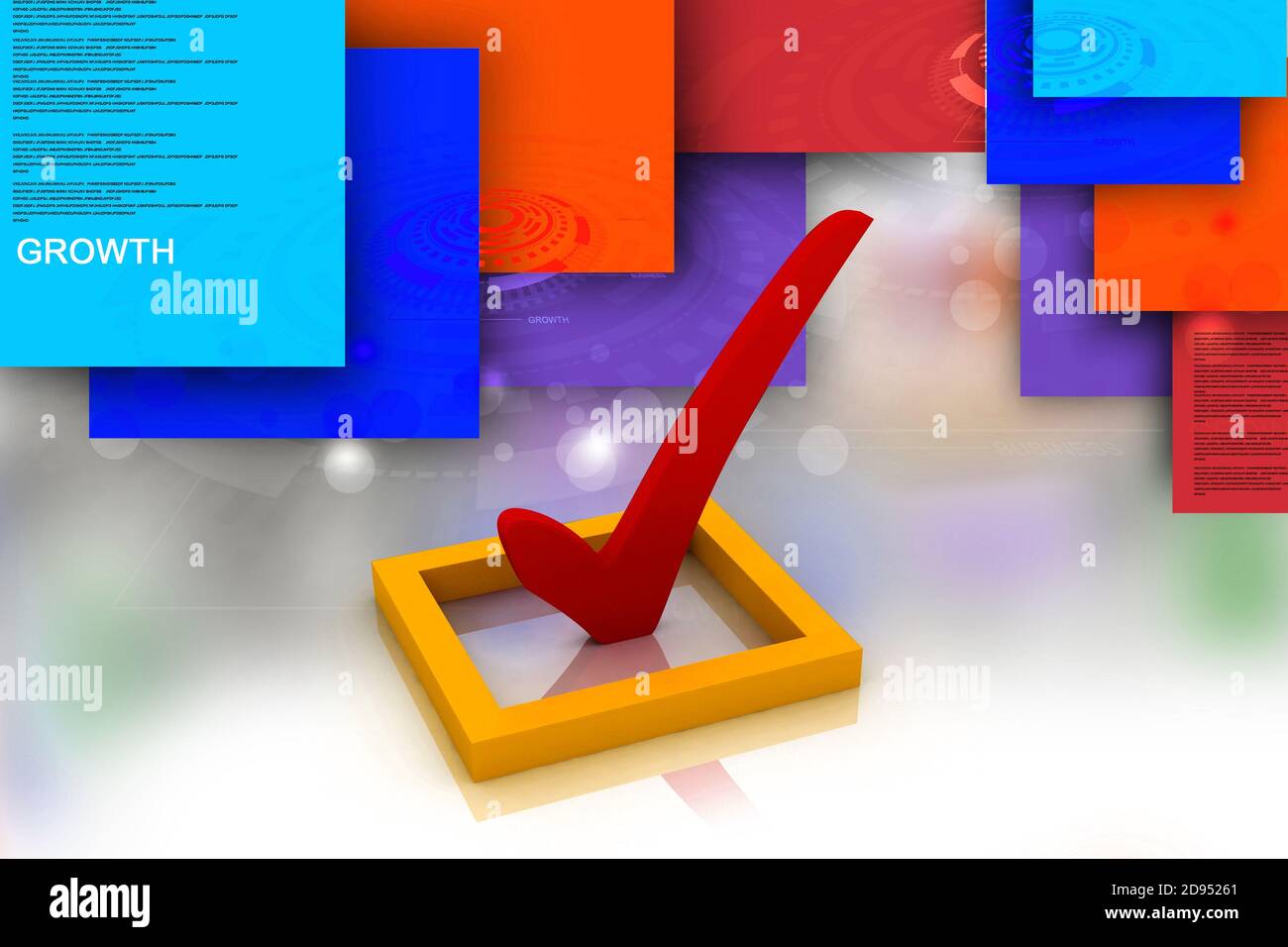 3d multi use check box with check Stock Photo - Alamy