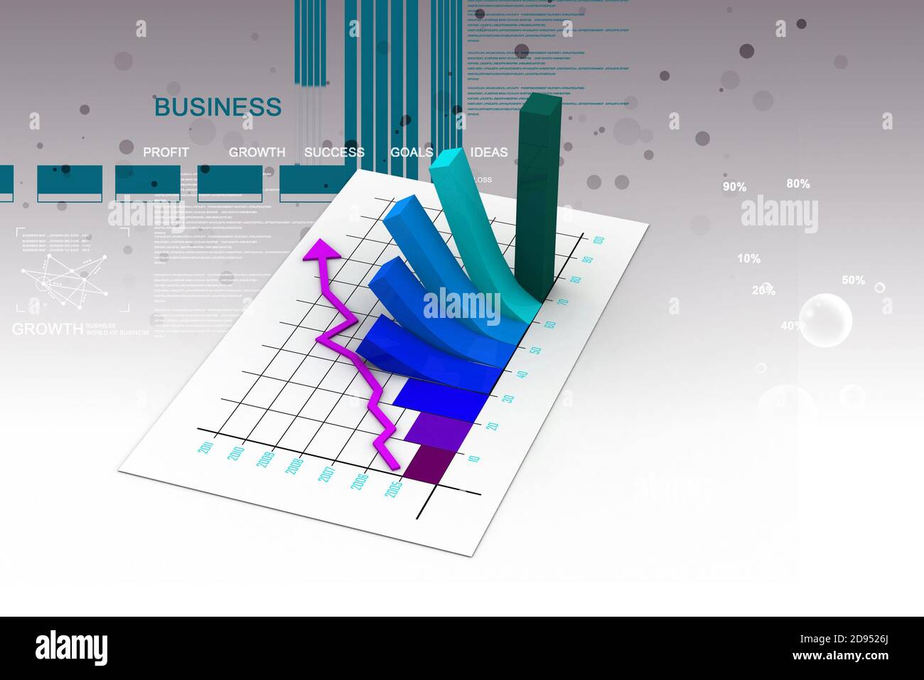 business graph with chart Stock Photo - Alamy