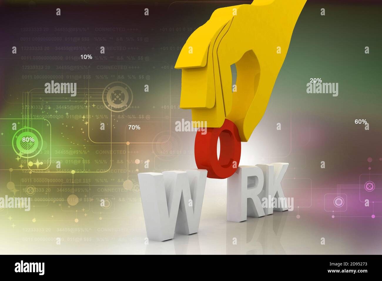 3d multi use work and hand Stock Photo - Alamy