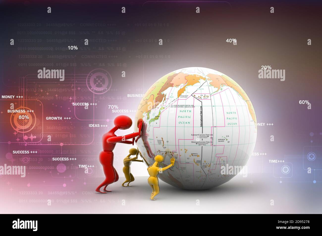 The strong persons push earth. Teamwork Business concept Stock Photo - Alamy