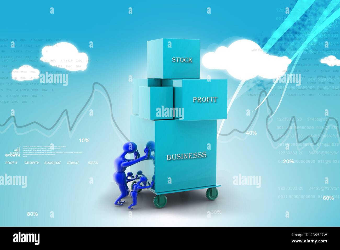 Person pushing a box - isolated over a color background. Teamwork ...