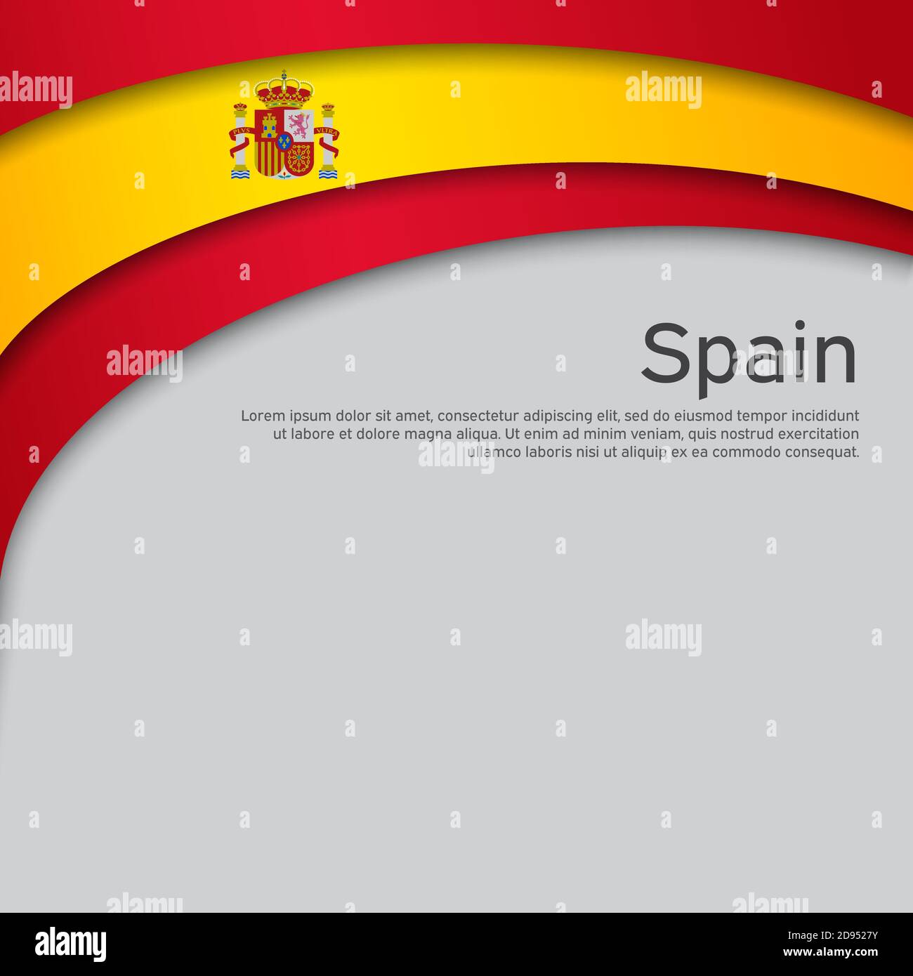 Abstract waving spain flag. Paper cut style. Creative background for ...