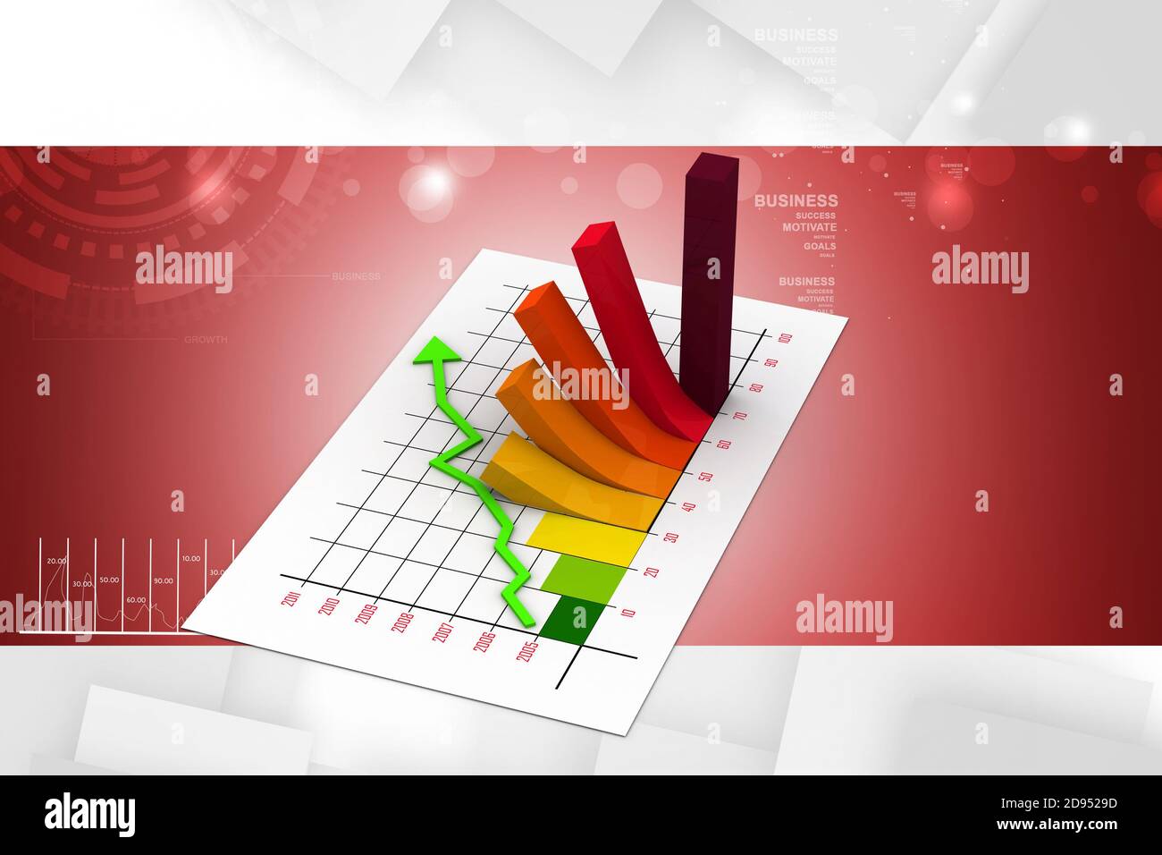 business graph with chart Stock Photo - Alamy