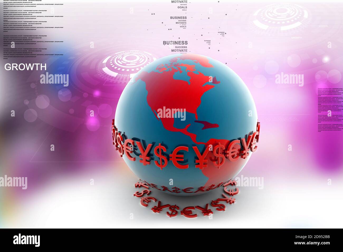 3d illustration of World and currency Stock Photo - Alamy