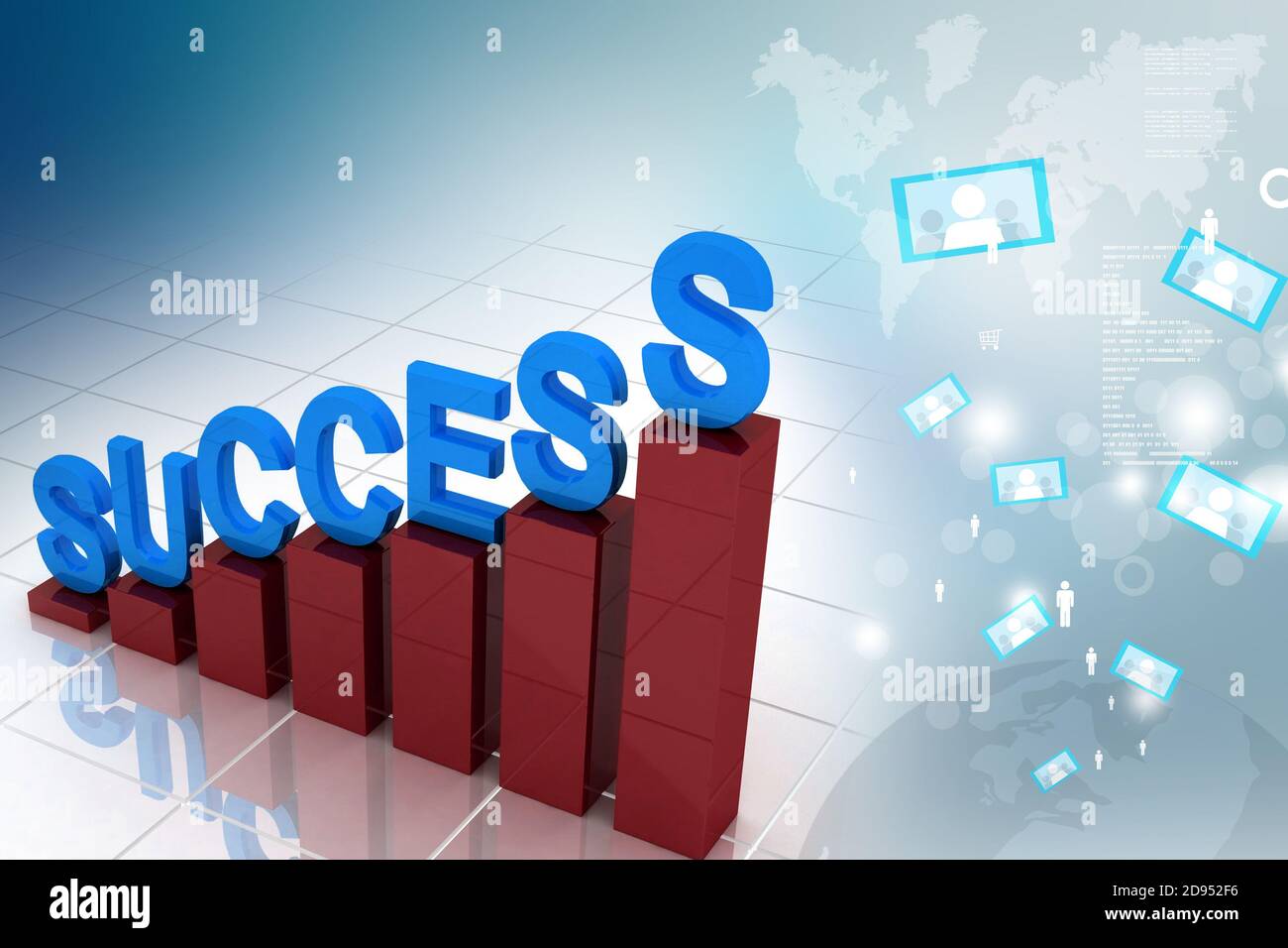 3d multi use business graph representing growth and success Stock Photo ...