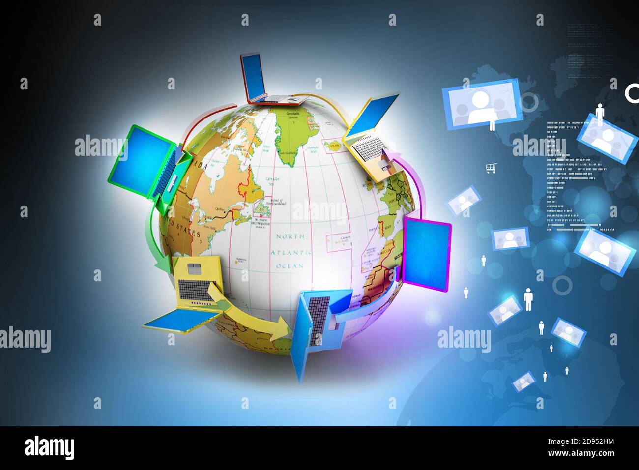 Computer network around the world Stock Photo - Alamy