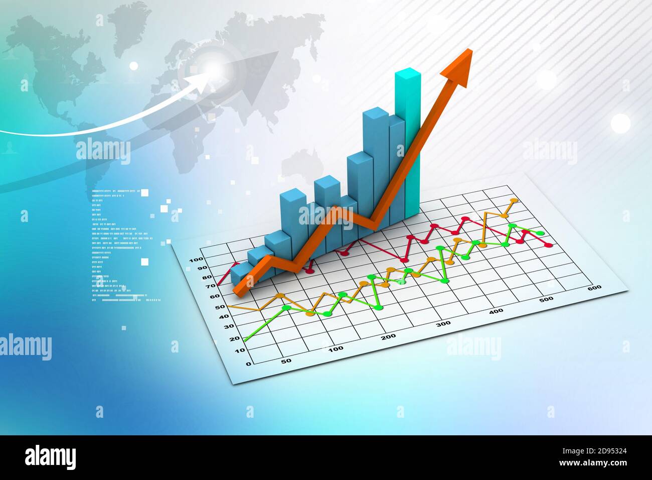 Business graph 3d Stock Photo - Alamy