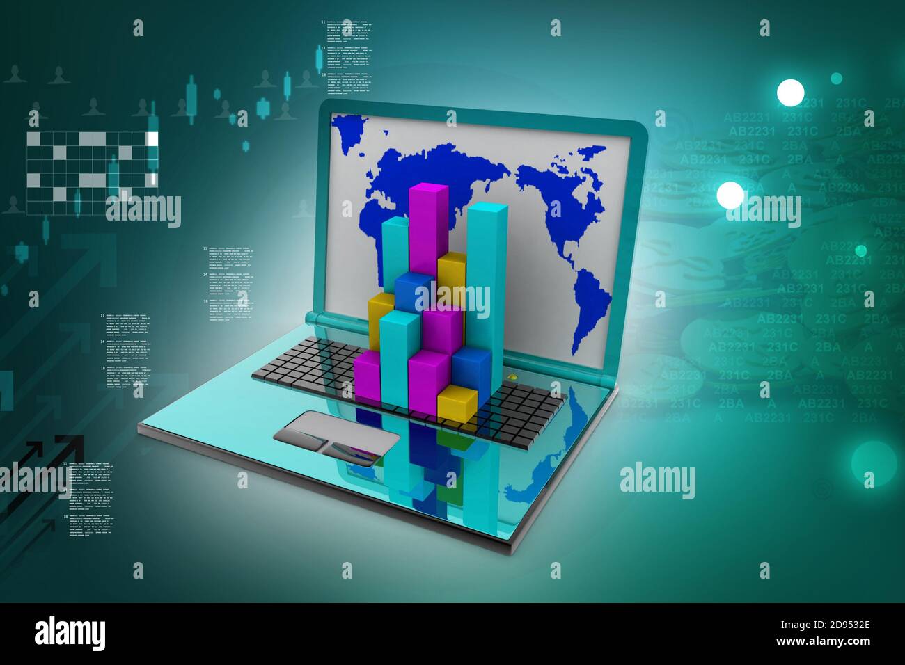 Graph in computer Stock Photo - Alamy