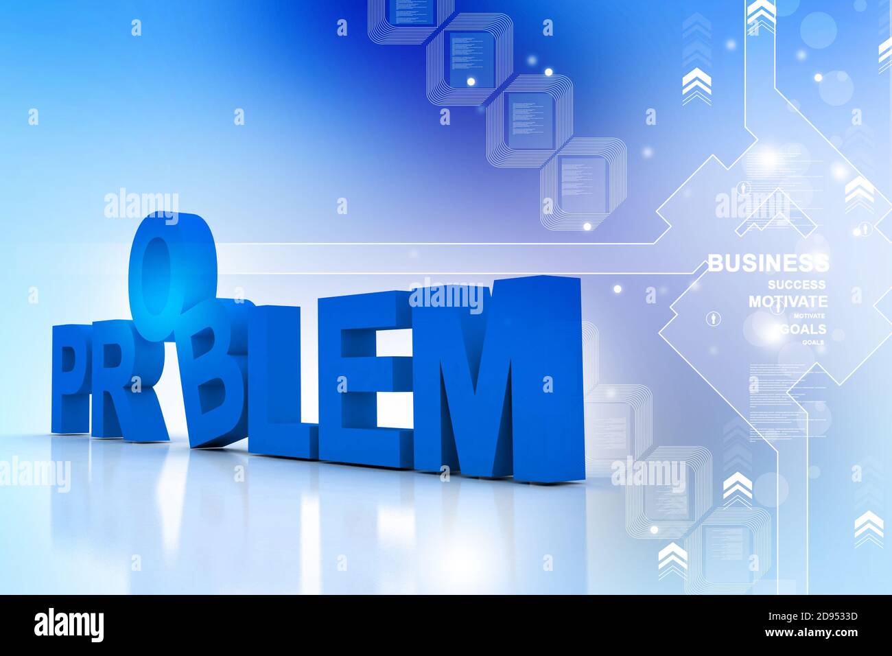 3d muti use problem in white background Stock Photo - Alamy