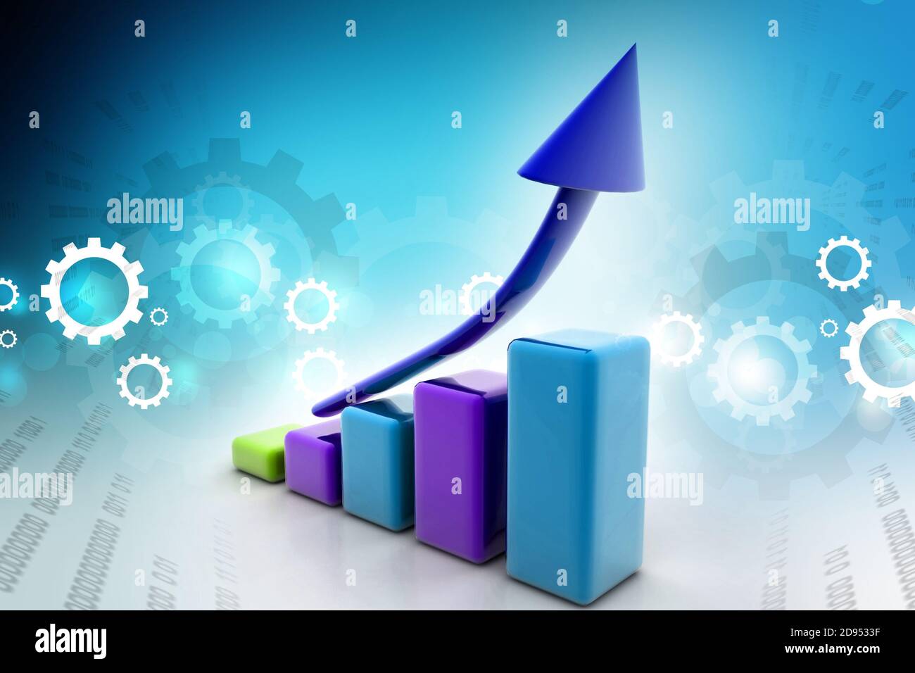 3d multi use business graph Stock Photo - Alamy