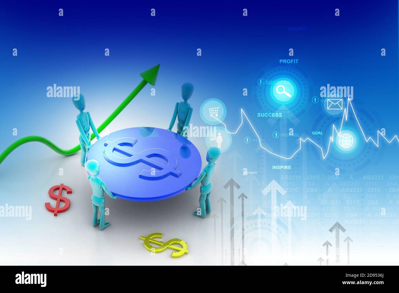 Person carrying dollar. Teamwork Business concept Stock Photo - Alamy