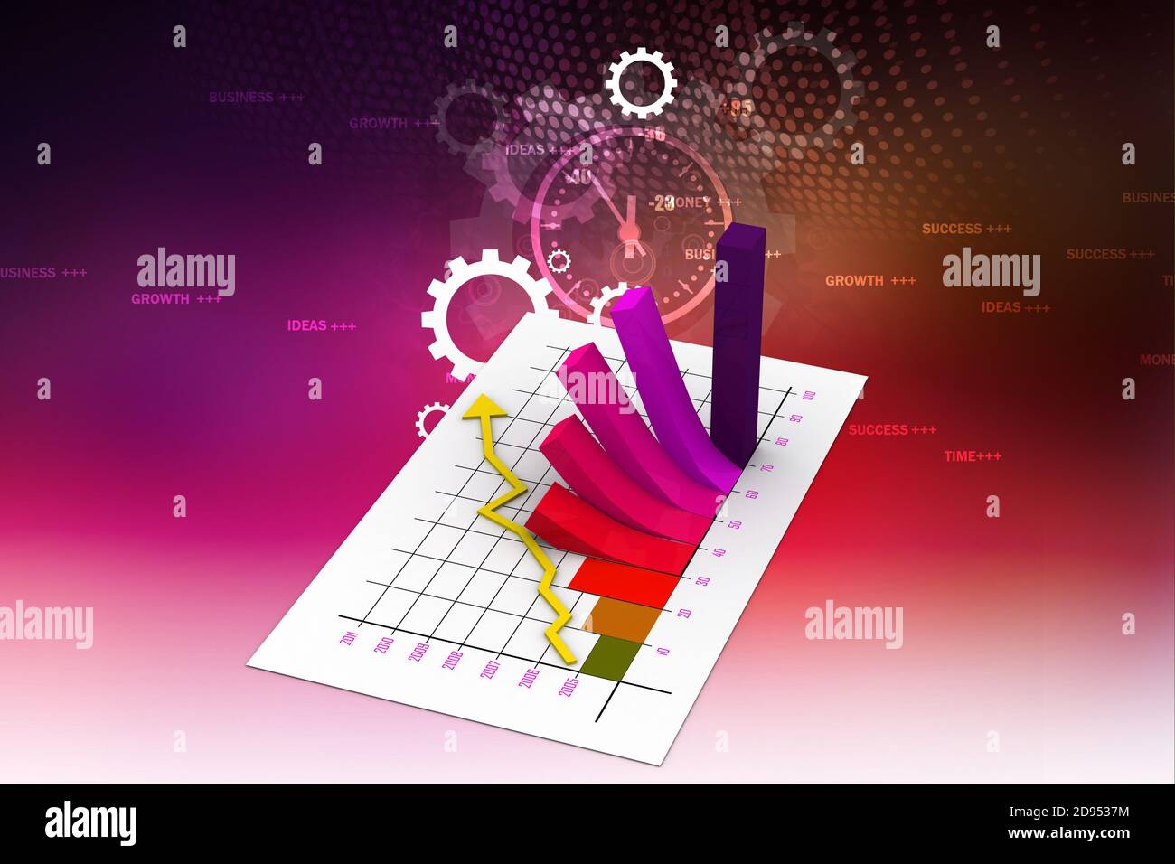 business graph with chart Stock Photo - Alamy